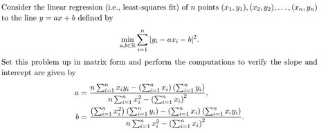 Solved Consider The Linear Regression I E Least Squares Chegg