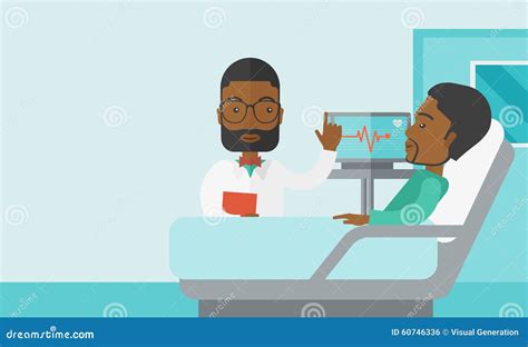 Doctor Visiting Patient Stock Vector Illustration Of Check 60746336
