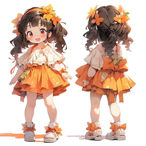 Premium Photo Character Anime Of Female Chibi Kawaii Dancer Fashion