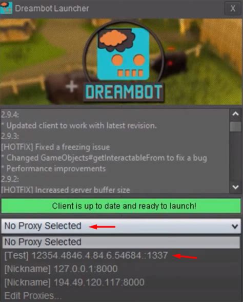 how to set up a proxy in dreambot for osrs