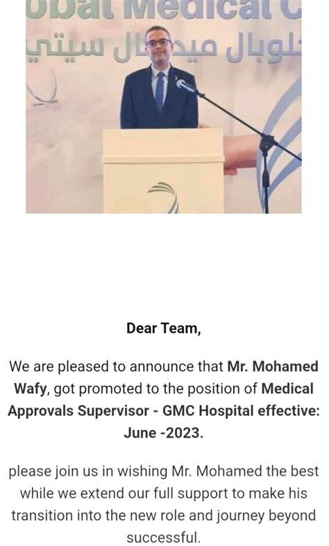 Mohamed Wafi On Linkedin Im So Happy To Share That I Starting A New Position Medical Approvals