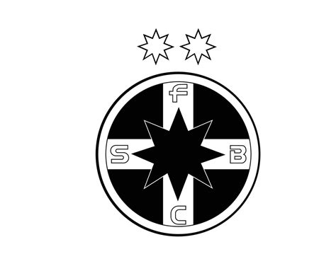 Steaua Bucarest Club Symbol Logo Black Romania League Football Abstract Design Vector