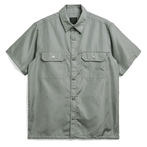 Taion Military Half Sleeve Shirt Dark Sage Green Parasfasionme
