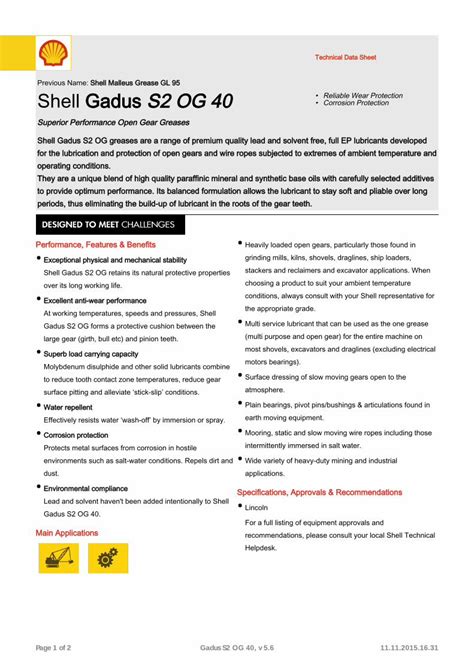 Pdf Shell Gadus S2 Og 40 Shell Data Sheet Previous