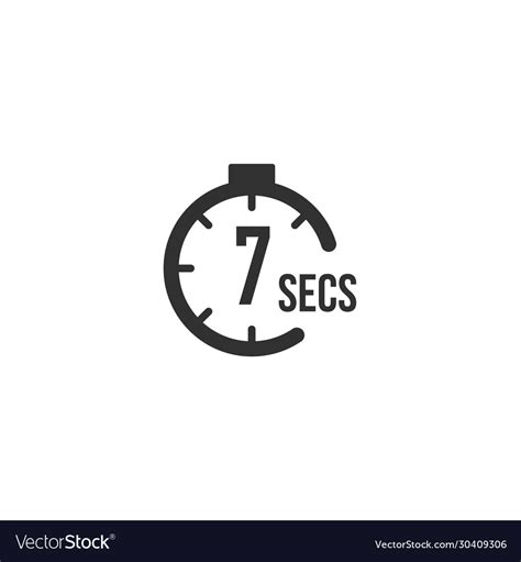 7 Seconds Countdown Timer Icon Set Time Interval Vector Image