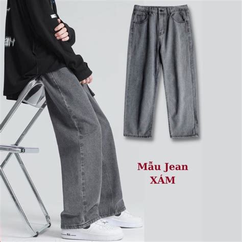 Quần Jean Dáng Form Suông Rộng Kono Quần Bò Baggy Trơn Ống Rộng Nam Dễ
