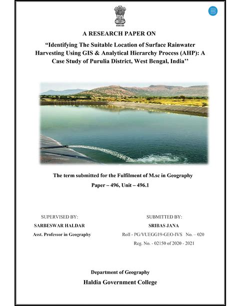 Buy Identifying The Suitable Location Of Surface Rainwater Harvesting Using Gis And Analytical