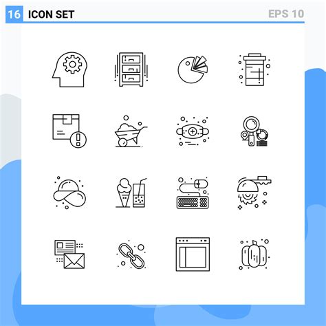 Set Of 16 Vector Outlines On Grid For Attention Soda Pie Drink Coke Editable Vector Design