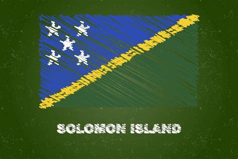 Premium Vector Solomon Island Flag Chalk Effect On Chalkboard Hand
