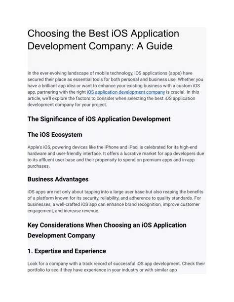 Ppt Ios Application Development Company Powerpoint Presentation Free