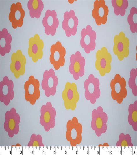 Pink And Yellow Groovy Daisies Quilt Cotton Fabric By Quilters Showcase