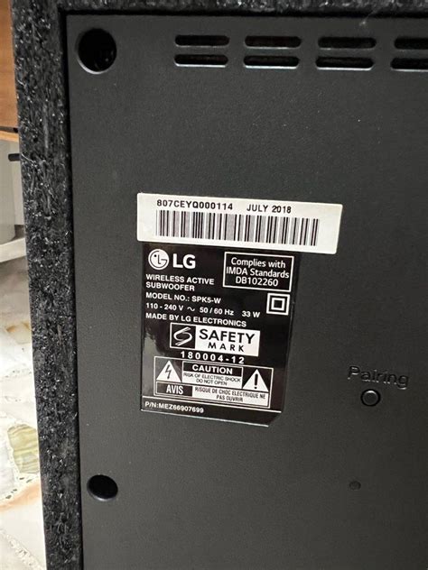 LG Soundbar Wireless Subwoofer Spk5 W Audio Soundbars Speakers Amplifiers On Carousell