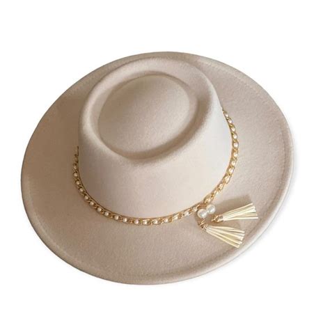 Wild Time Fashion Accessories New Beige Wide Brim Pork Pie Fedora