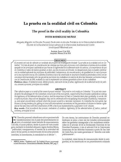 La Transición Hacia Un Sistema De Oralidad En El Proceso Civil