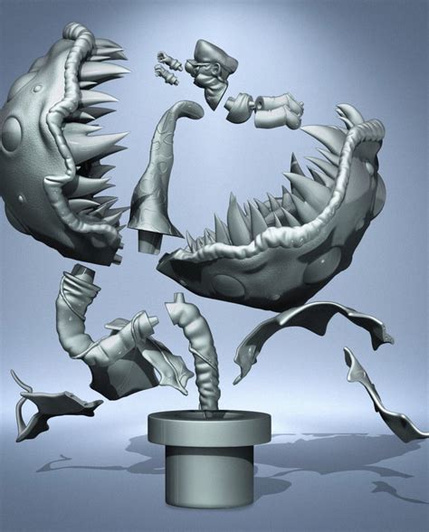 Mario Bros Vs Piranha Plant 3d Stl File Etsy
