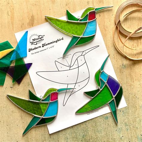 Digital Download Pattern Modern Hummingbird Stained Glass Etsy Artofit
