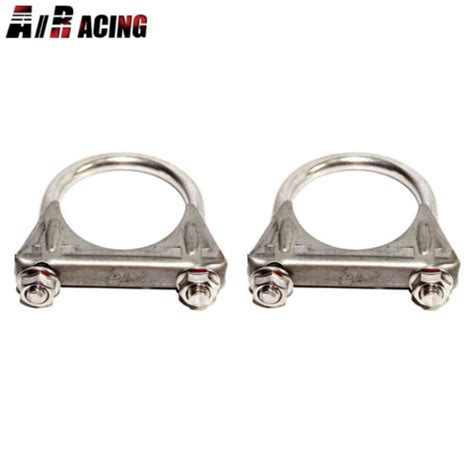 2x 2 Exhaust Muffler Clamp U Bolt Saddle Style Stainless Steel For 2