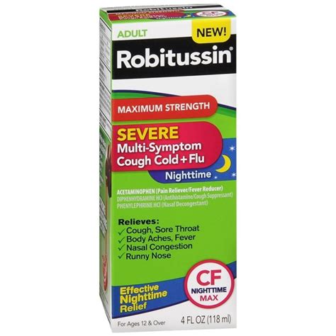 Robitussin Adult Maximum Strength Severe Multi Symptom Cough Cold Flu