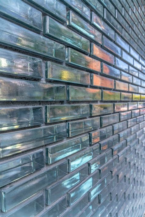 Austin Texas Close Up Of A Building Wall With Glass Bricks In A