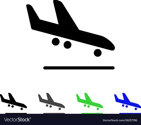 Airplane Arrival Flat Icon Royalty Free Vector Image
