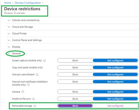 block removeable usb storage via intune microsoft qanda