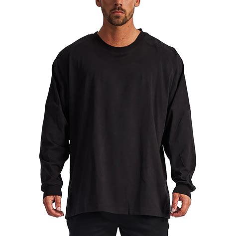 Bcfgryg Mens Solid Color Long Sleeved Comfortable Breathable Sports