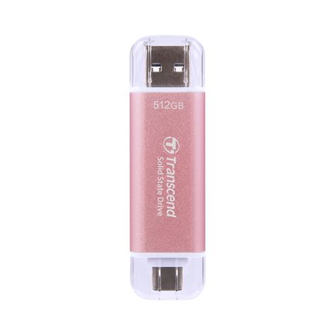Gb Transcend Esd Portable Ssd Dual Usb Type A And Type C Pink