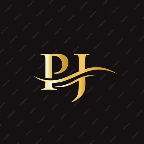 Carta Pj Criativa Com Conceito De Luxo Design De Logotipo Pj Moderno