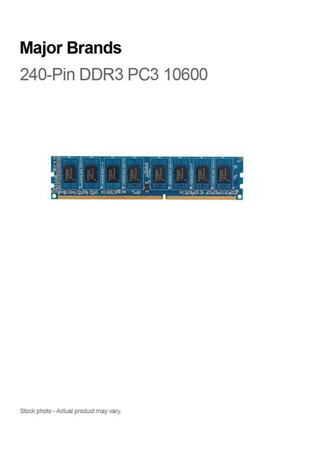 8GB 240 Pin DIMM DDR3 PC3 12800U 1600MHz Major Brands