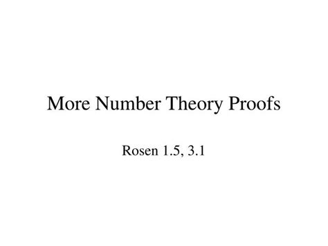 ppt more number theory proofs powerpoint presentation free download