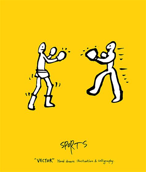 유토이미지 손으로 그린 권투 일러스트