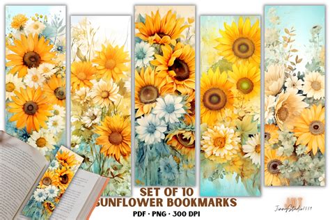 Sunflower Bookmarks Graphic By JinnyStudio7559 Creative Fabrica