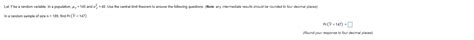 Solved Let Ybe A Random Variable In A Population Y 145