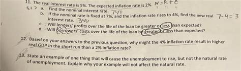 Solved The Real Interest Rate Is The Expected Chegg