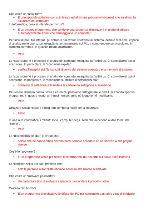 Risposte Eipass Modulo 4 Sicurezza Informatica Esercizi Di