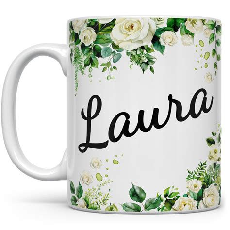 Personalized Name Floral Mug Custom Name Mug Loftipop