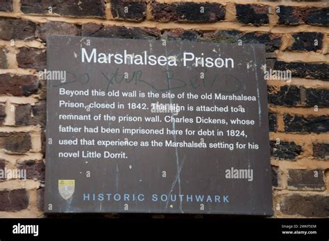 Sign Indicating The Position Of Marshalsea Prison Southwark London