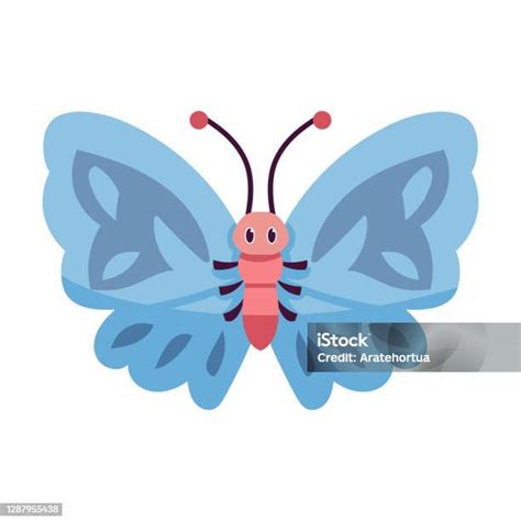 나비의 고립 된 만화 곤충에 대한 스톡 벡터 아트 및 기타 이미지 곤충 귀여운 나비 Istock