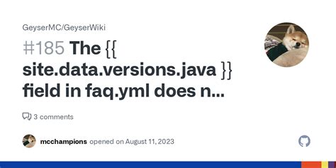 the {{ site data versions java }} field in faq yml does not take effect · issue 185 · geysermc