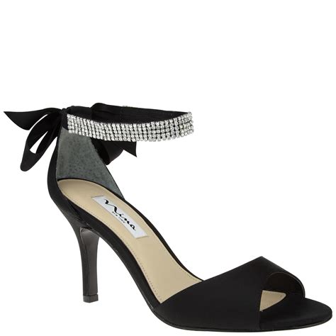 Womens Vinnie Black Satin Nina Shoes