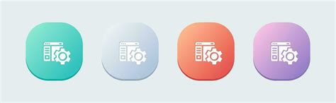 Configuration Solid Icon In Flat Design Style Setting Signs Vector