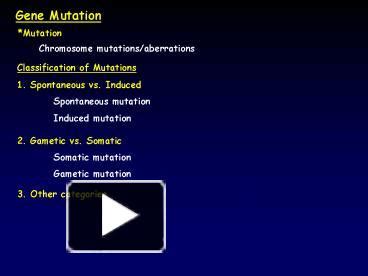 Gene Mutation Presentation Free To View