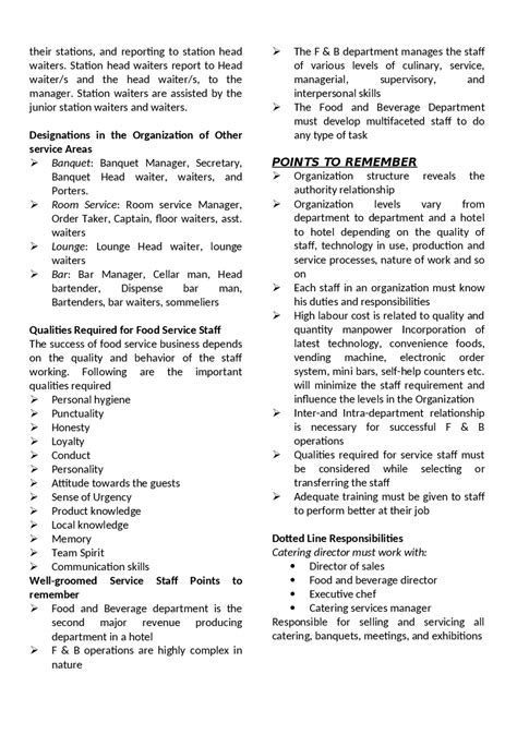 Food And Beverage To Tourism And Hospitality Industry Lecture Notes