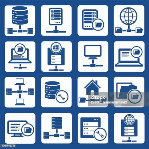 데이터베이스 및 네트워크 벡터 아이콘 세트 0명에 대한 스톡 벡터 아트 및 기타 이미지 0명 네트워크 보안 네트워크 서버