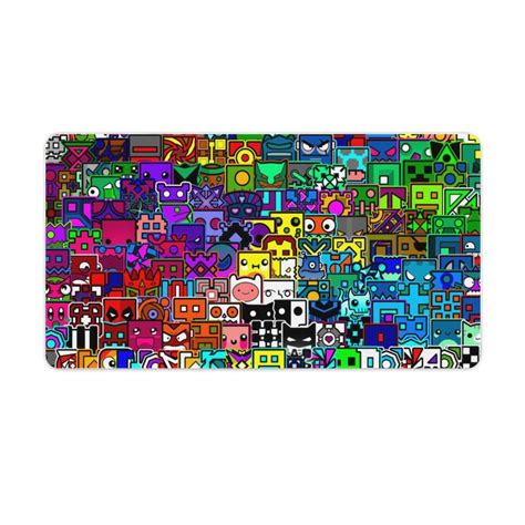 Geometry Dash Gaming Mouse Mat Large Mouse Mat Extended Mouse Pad Desk Mat Non Slip Rubber Mice