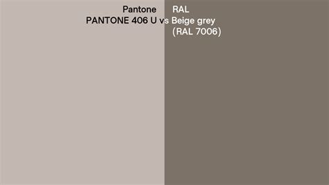 Pantone 406 U Vs Ral Beige Grey Ral 7006 Side By Side Comparison