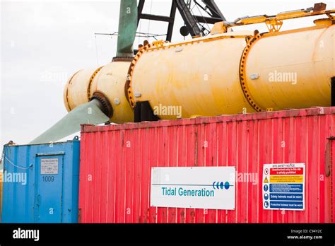 A Tidal Energy Turbine On The Dockside In Kirkwall Orkney Scotland