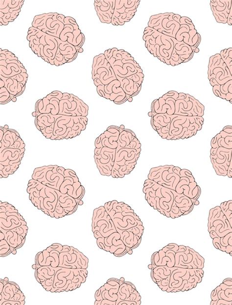 Premium Vector Vector Seamless Pattern Of Hand Drawn Human Brain