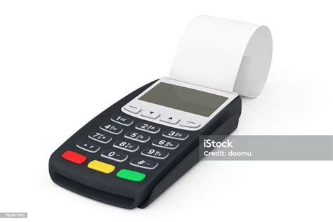 빈 압연 캐치 테이프와 지불을위한 은행 터미널 금전 등록기 Pos 기계 3d 렌더링 구매에 대한 스톡 사진 및 기타 이미지