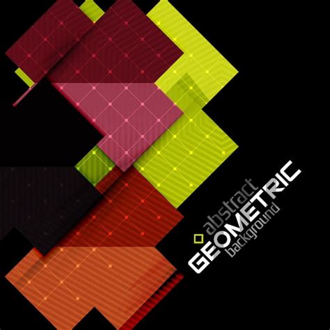 Premium Vector Colorful Geometric Shapes With Texture On Black Modern Futuristic Abstract